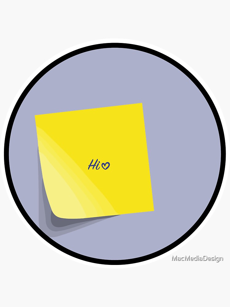 ""Hi" Post-It" Sticker for Sale by MacMediaDesign | Redbubble
