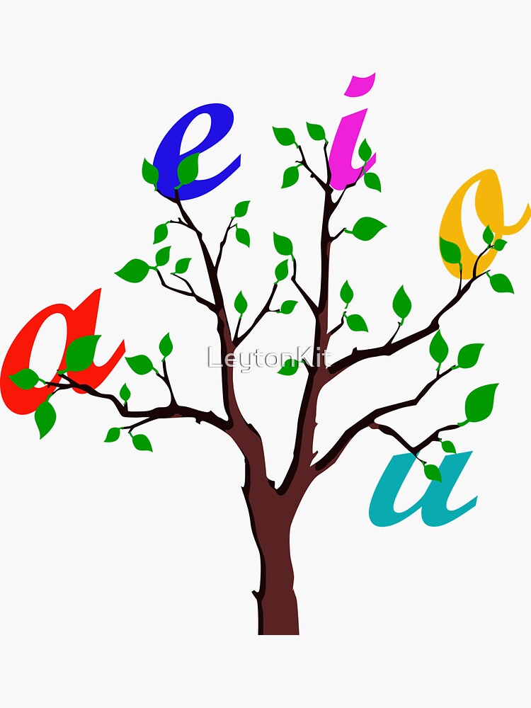 Pegatina «ARBOL DE VOCALES» de LeytonKit | Redbubble