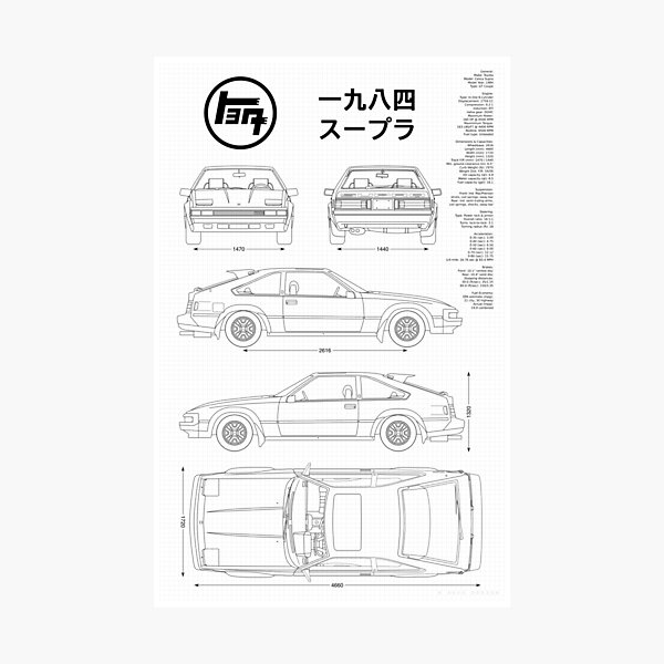 "1984 Toyota Celica Supra P-Type Blueprint (White / Black ...