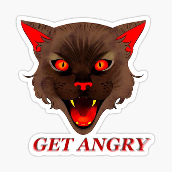 "ANGRY CAT" Sticker by HappyHoppy | Redbubble