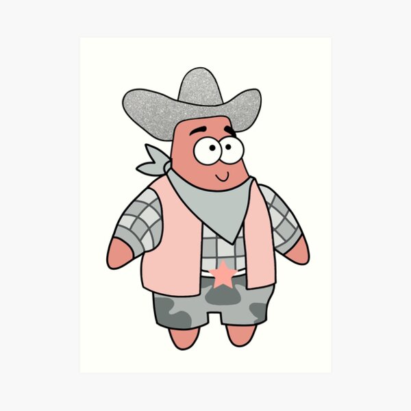 "Patrick Star cowboy" Art Print for Sale by kelseydilla | Redbubble
