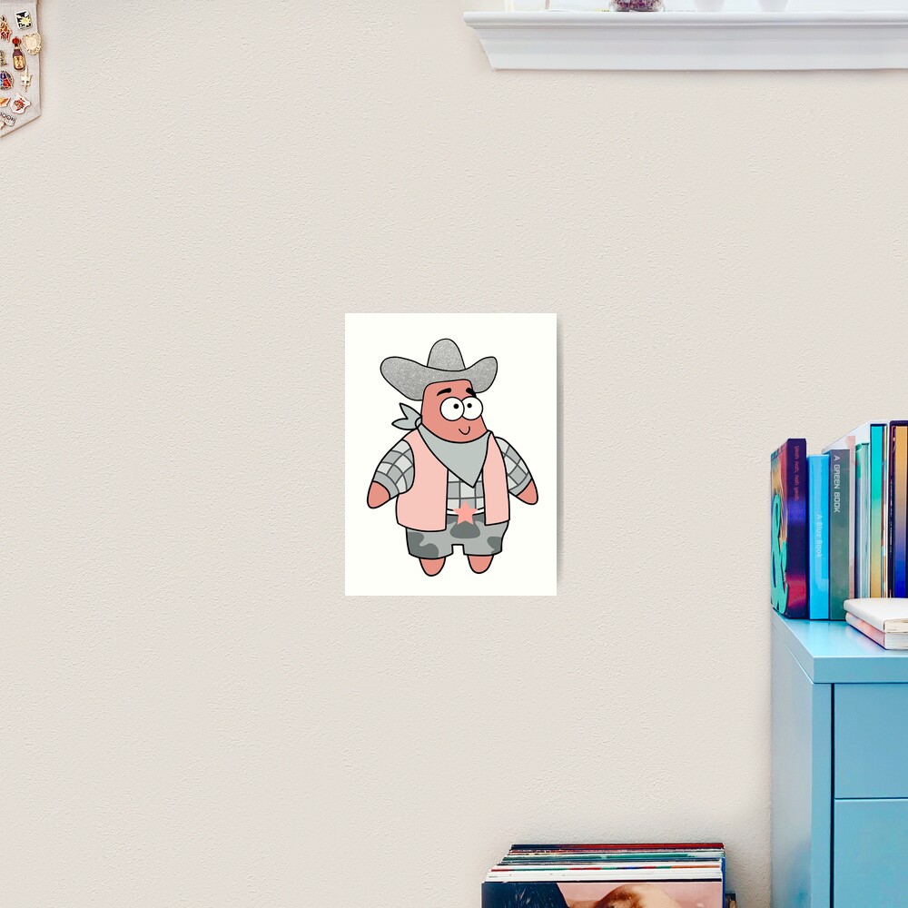 "Patrick Star cowboy" Art Print for Sale by kelseydilla | Redbubble