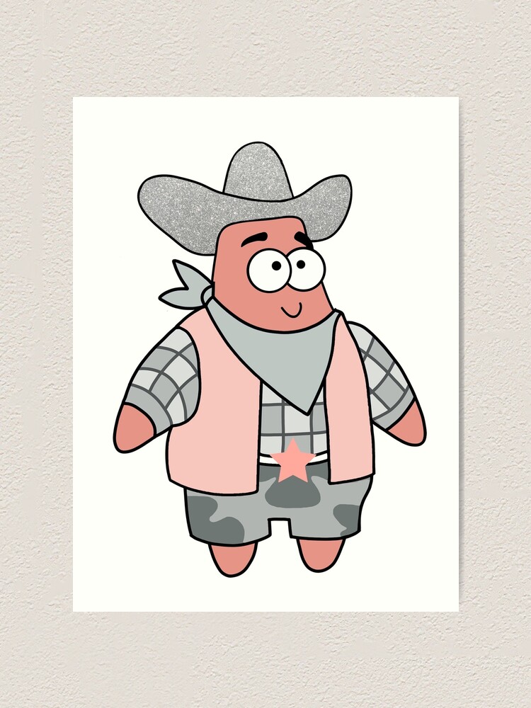 "Patrick Star cowboy" Art Print for Sale by kelseydilla | Redbubble