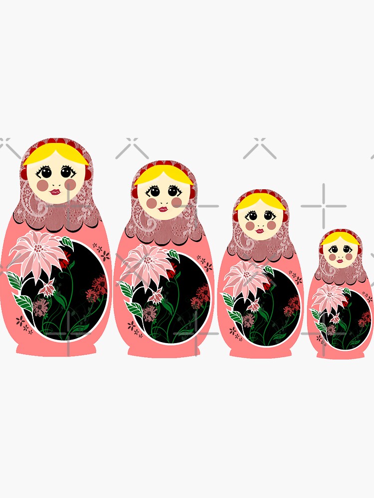 "matryoshka doll " Sticker for Sale by EmmyAnastasia | Redbubble