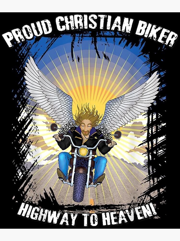 "Proud Highway Christian Biker Motorcycle Jesus Design" Poster for Sale ...
