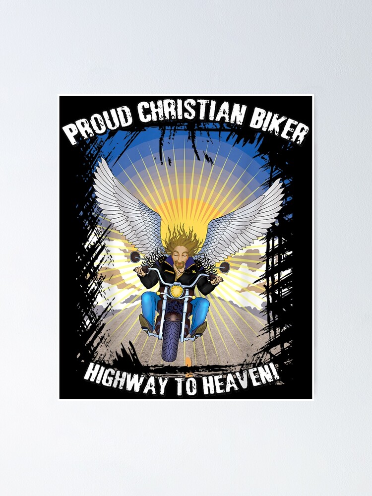 "Proud Highway Christian Biker Motorcycle Jesus Design" Poster for Sale ...
