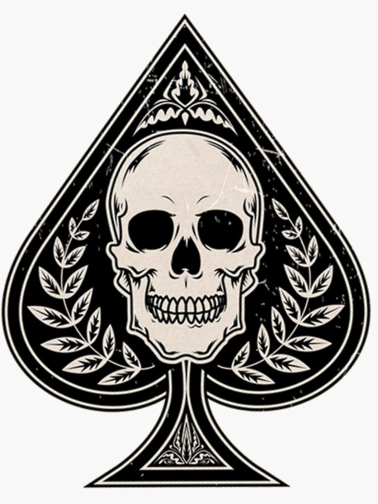"Skull Spade" Sticker by TimmBitts | Redbubble