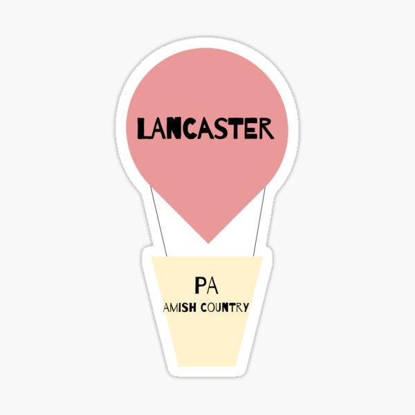 "Lancaster Amish Country Pennsylvania Balloon Red Yellow" Sticker for ...