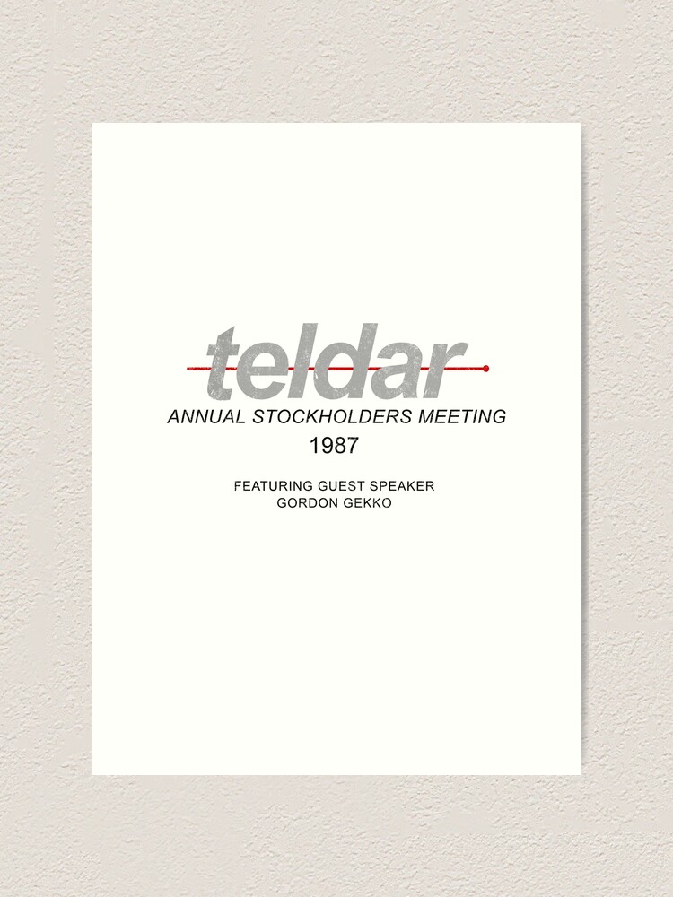 "Teldar Paper - Annual stockholders meeting - Wall Street" Art Print ...