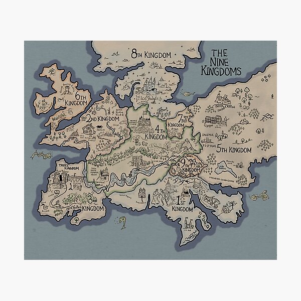 "The 10th Kingdom Map" Photographic Print for Sale by glaciars | Redbubble