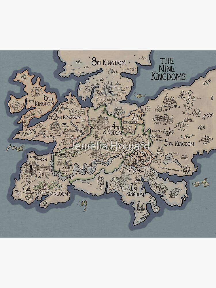 "The 10th Kingdom Map" Sticker for Sale by glaciars | Redbubble