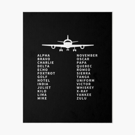 "Pilot Airplane Phonetic Alphabet Flight Gift" Art Board Print by ...