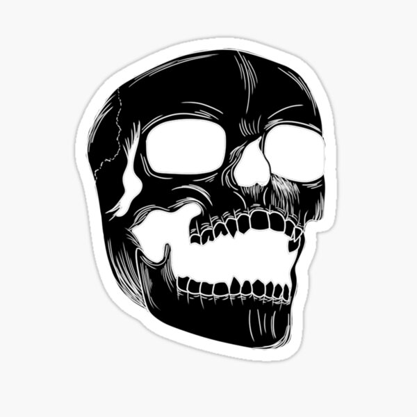 "Bold Skull Black " Sticker for Sale by Kotsos-Art | Redbubble
