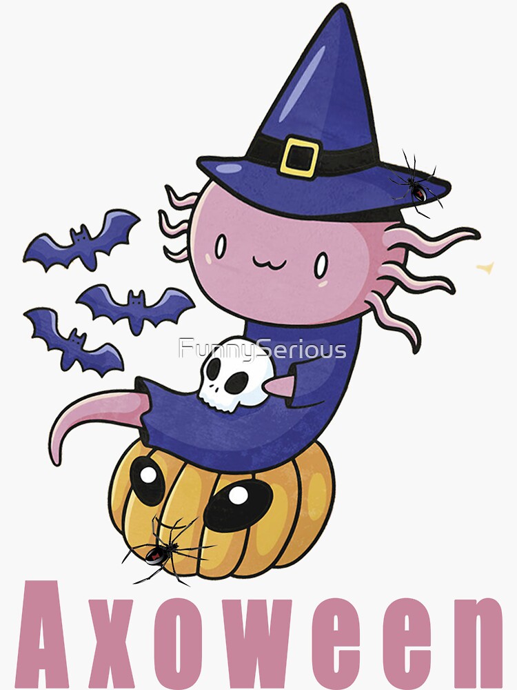 "Axoween axolotl halloween costume" Sticker for Sale by FunnySerious ...