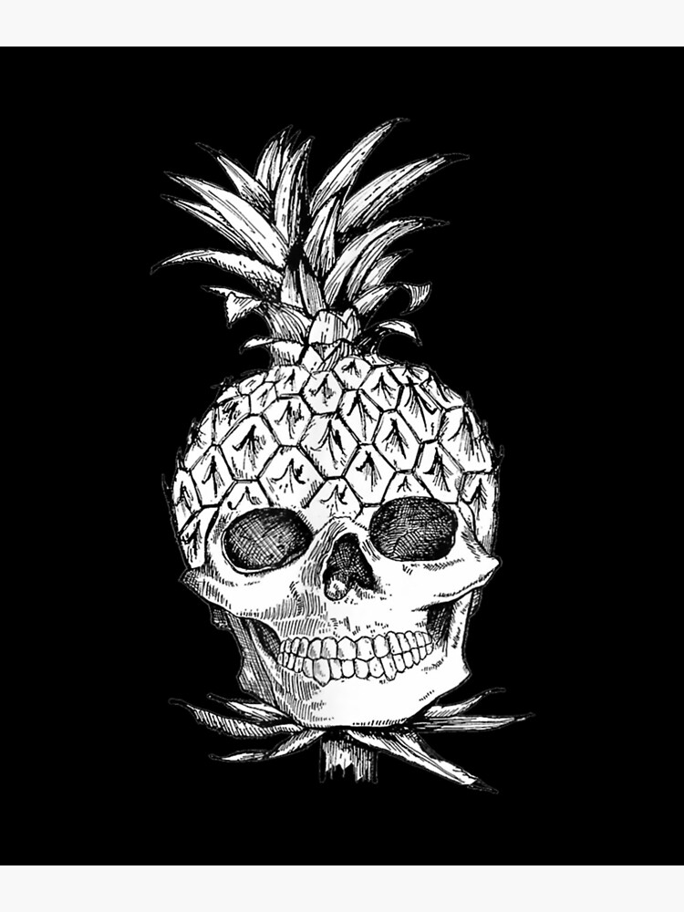 "Pineapple Skull Fruit Skull Goth Illustration" Poster for Sale by maudean | Redbubble