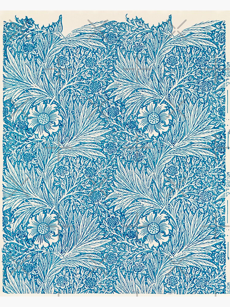 "Blue Marigold wall artwork by William Morris" Sticker for Sale by ...