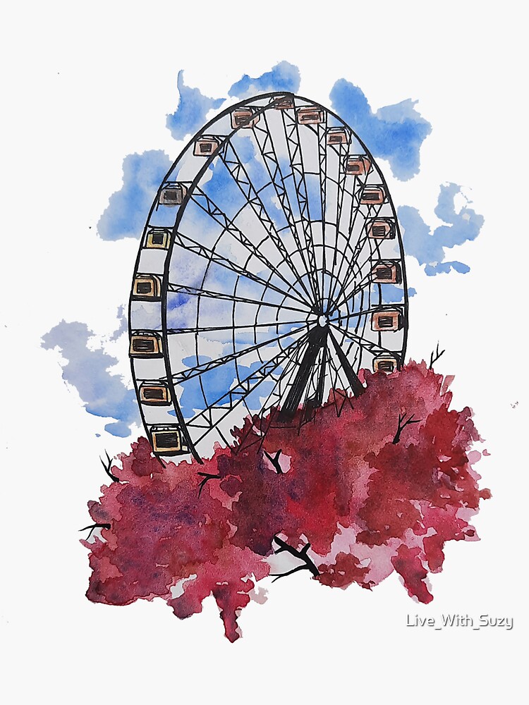 "Giant wheel with cherry blossom" Sticker for Sale by Canvases-lenses ...