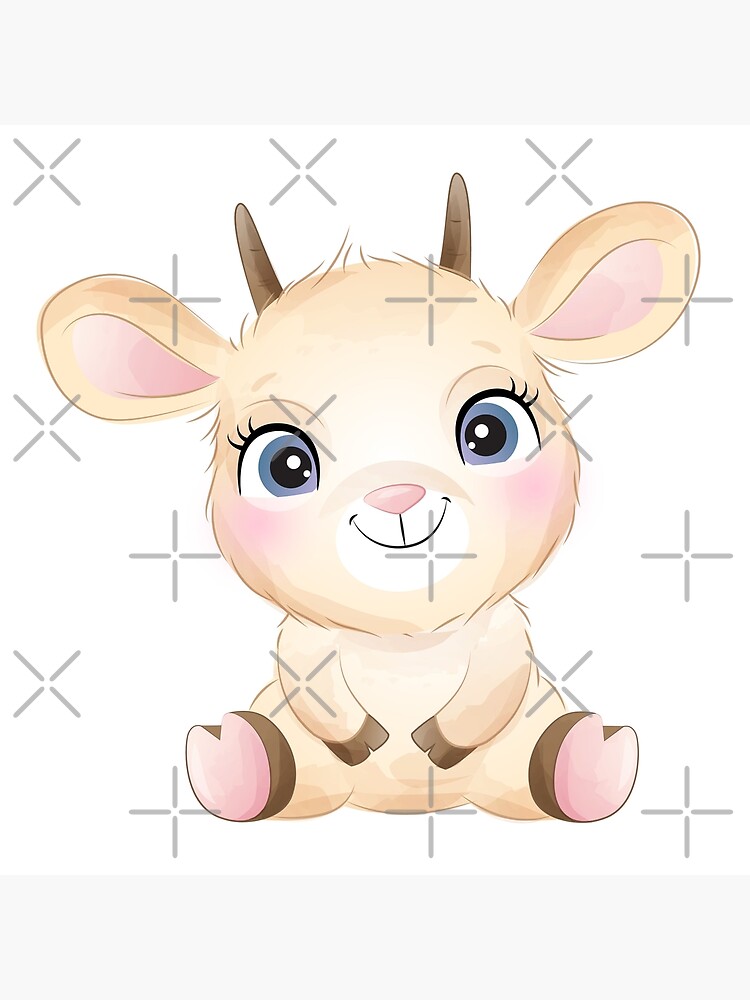 "Cute Baby Goat" Poster by AppaloosaDesign | Redbubble