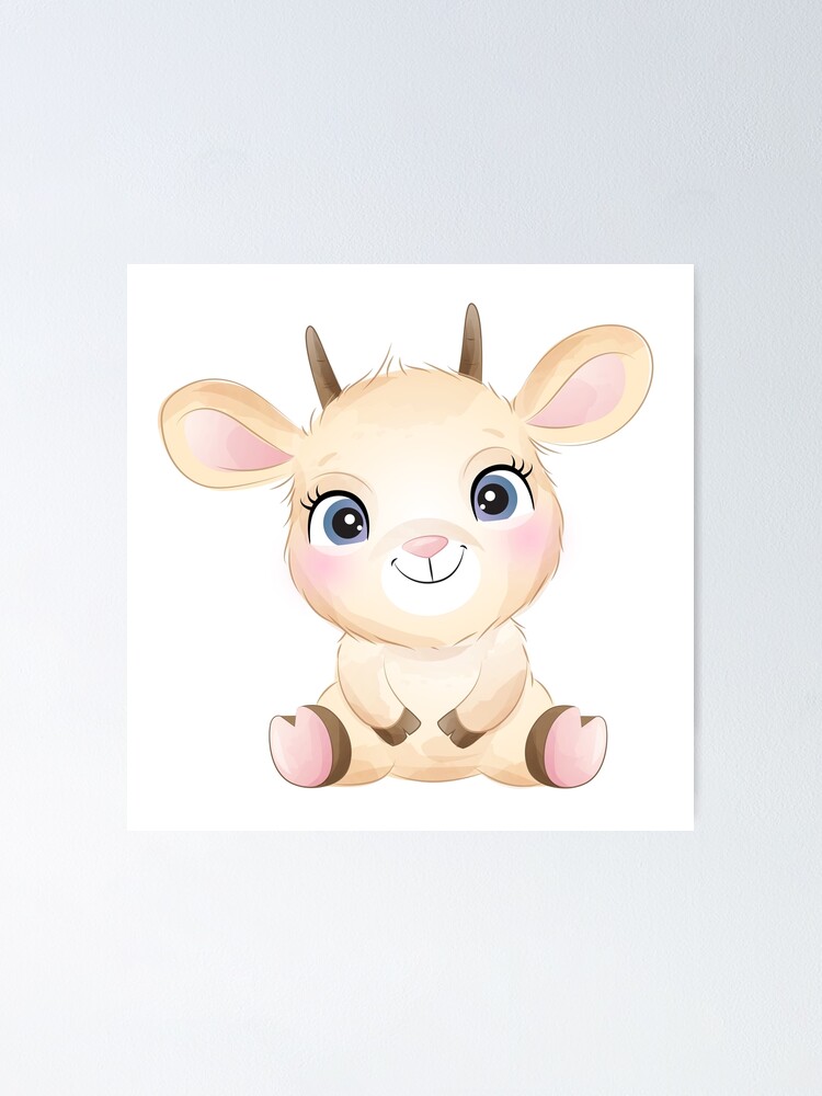 "Cute Baby Goat" Poster by AppaloosaDesign | Redbubble