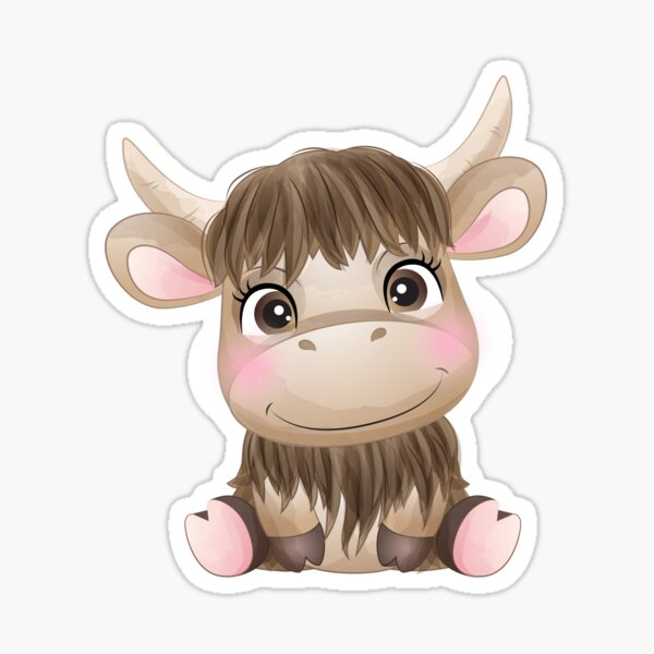 "Cute baby bull" Sticker for Sale by AppaloosaDesign | Redbubble