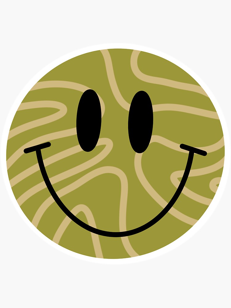 "Green Smiley Face" Sticker by kaydeepratt | Redbubble