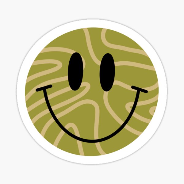"Green Smiley Face" Sticker by kaydeepratt | Redbubble