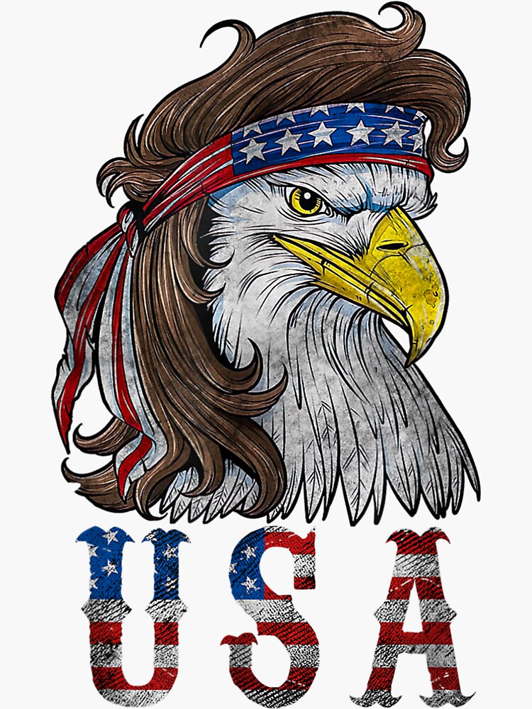 "4th Of July Eagle Mullet Usa 4th Of July American Flag" Sticker for ...