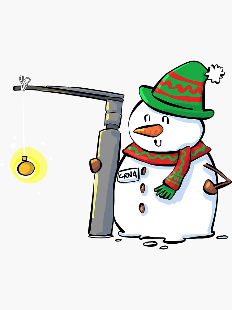 "Snowman with Miller 2 Christmas Anesthesia" Sticker for Sale by ...
