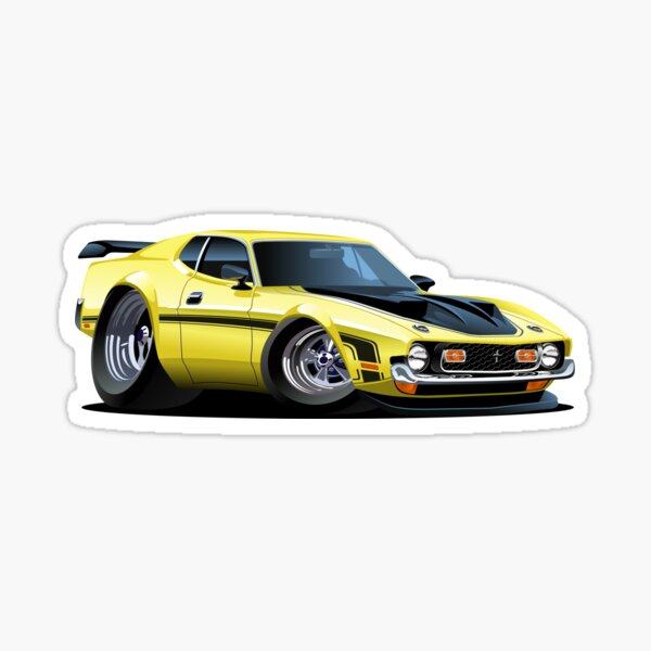 "Cartoon muscle car" Sticker for Sale by Mechanick | Redbubble
