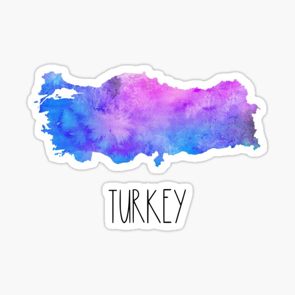 "Turkey Watercolor Map - Turkish" Sticker for Sale by MountainD | Redbubble