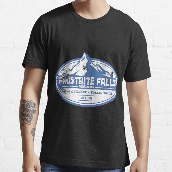 "Frostbite Falls, distressed " T-shirt for Sale by singh130 | Redbubble ...