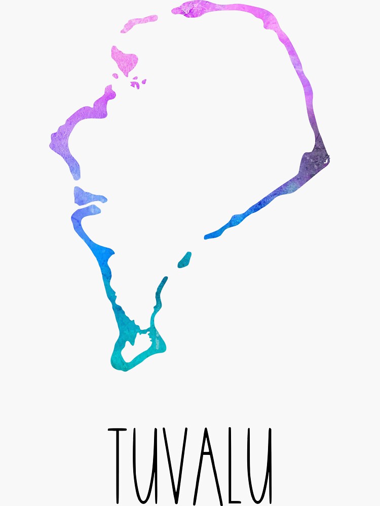 "Tuvalu Watercolor Map - Tuvaluan" Sticker for Sale by MountainD ...