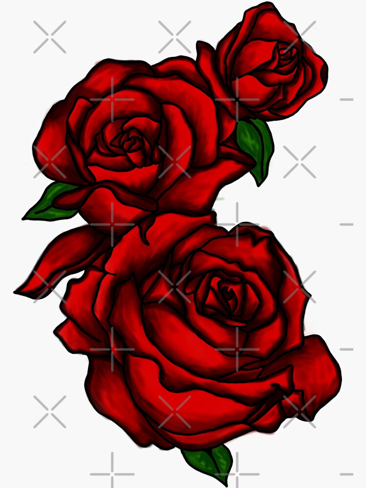 "Dark Red Roses" Sticker for Sale by paviash | Redbubble