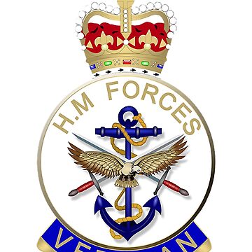 "HM FORCES VETERAN BADGE. BRITISH VETERAN. On Navy Blue. Classic ...