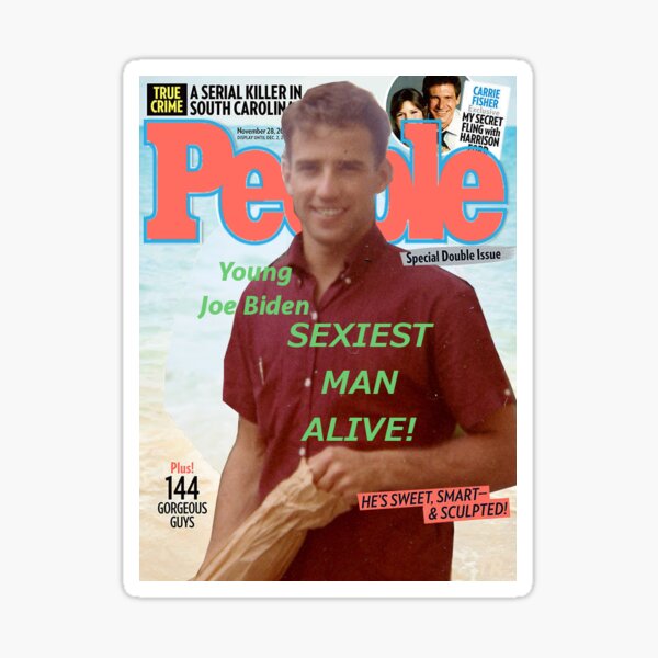 Young Joe Biden Sexiest Man Alive Sticker For Sale By Flyer4 Redbubble
