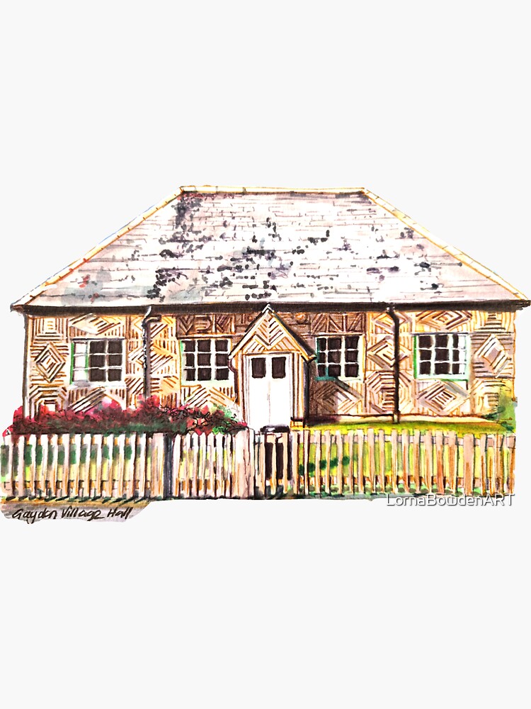 "Gaydon Village Hall" Sticker for Sale by LornaBowdenART | Redbubble
