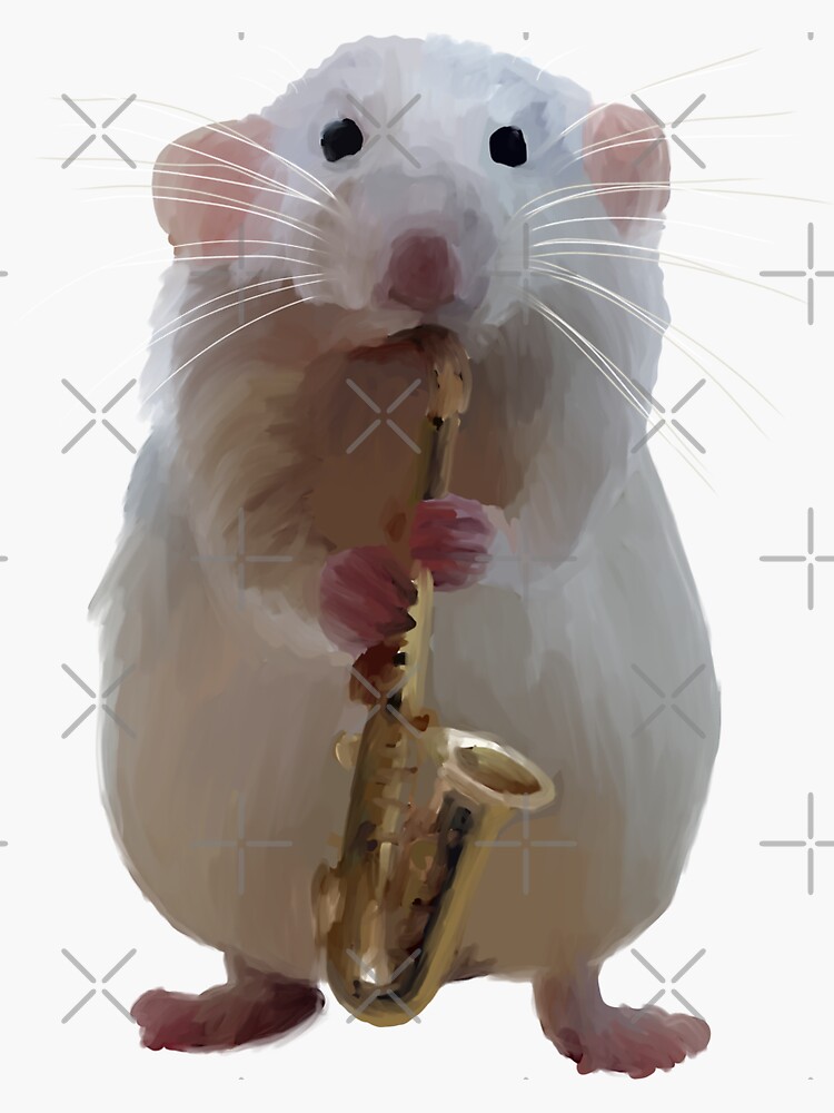 "Rat playing the Saxophone " Sticker for Sale by aimeetregunno | Redbubble
