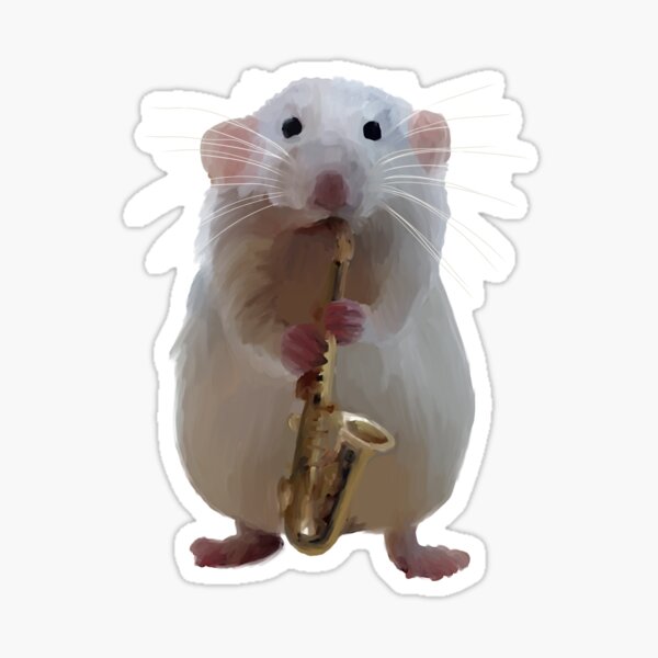 "Rat playing the Saxophone " Sticker for Sale by aimeetregunno | Redbubble