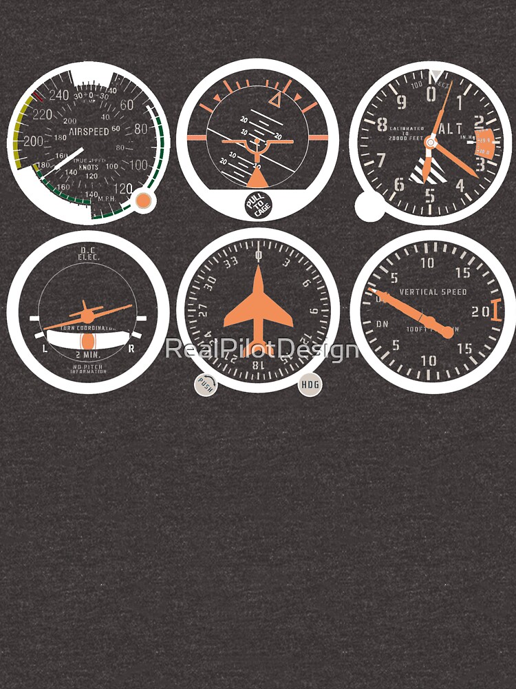 "Basic Six Flight Instruments" T-shirt for Sale by RealPilotDesign ...