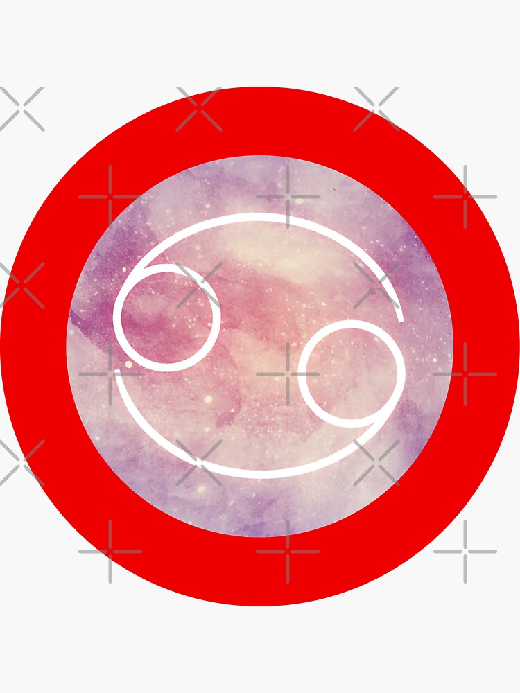 "Cancer Watercolor Zodiac red Horoscope Star Sign Gift" Sticker for ...