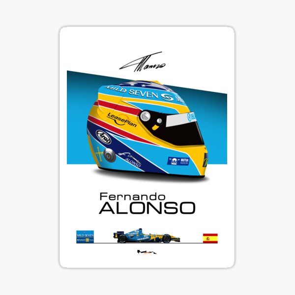"Fernando Alonso 2006 Helmet and car Print" Sticker for Sale by ...