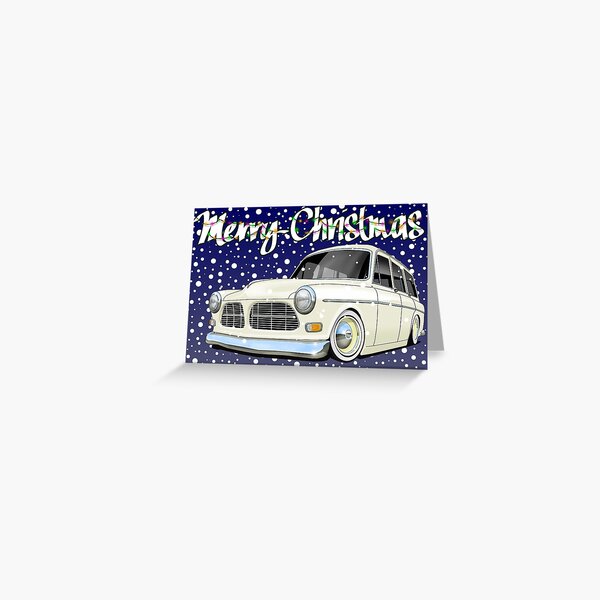 "Retro Christmas Card Series Volvo Amazon" Greeting Card for Sale by ...