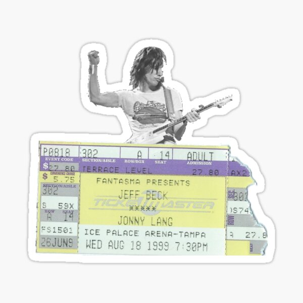 "Jeff Beck concert ticket." Sticker for Sale by VibrantGalaxy | Redbubble