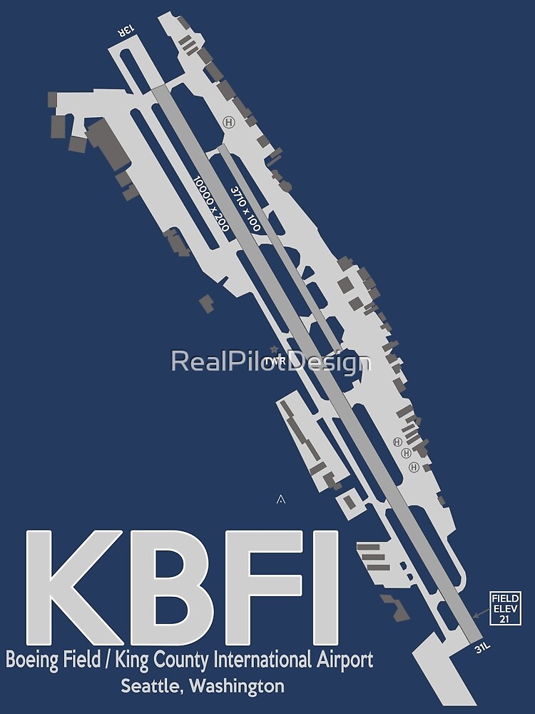 "KBFI- Boeing Field/King County Intl. Airport Diagram Artwork" Poster ...