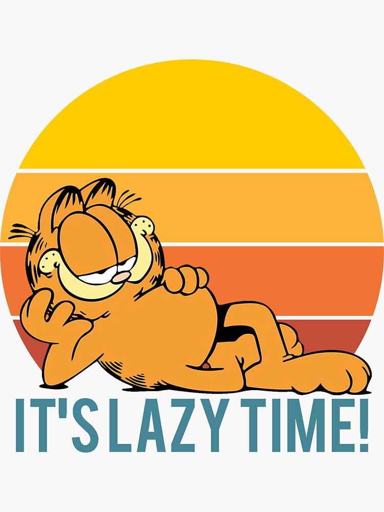 "Lazy Time - Garfield" Sticker for Sale by thegreatusa | Redbubble