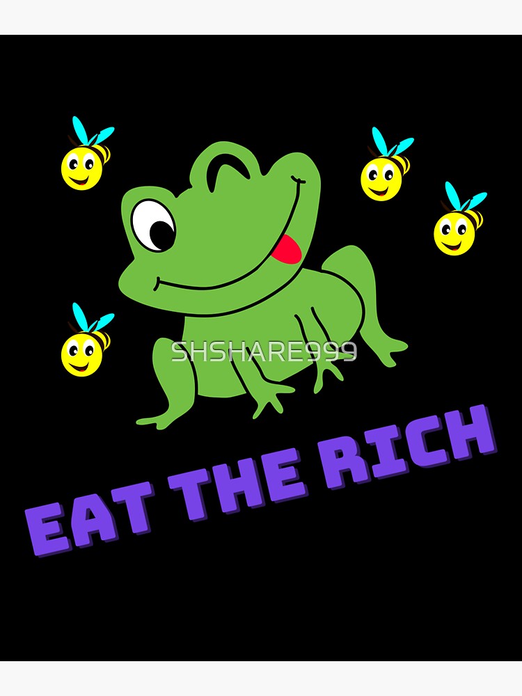 Pegatina «Come el rico, la rana, la rana riendo, la rana burlándose de ...