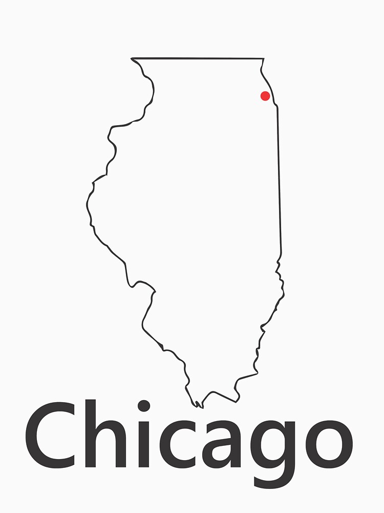 "Chicago IL outline and dot" T-shirt by slowheist | Redbubble