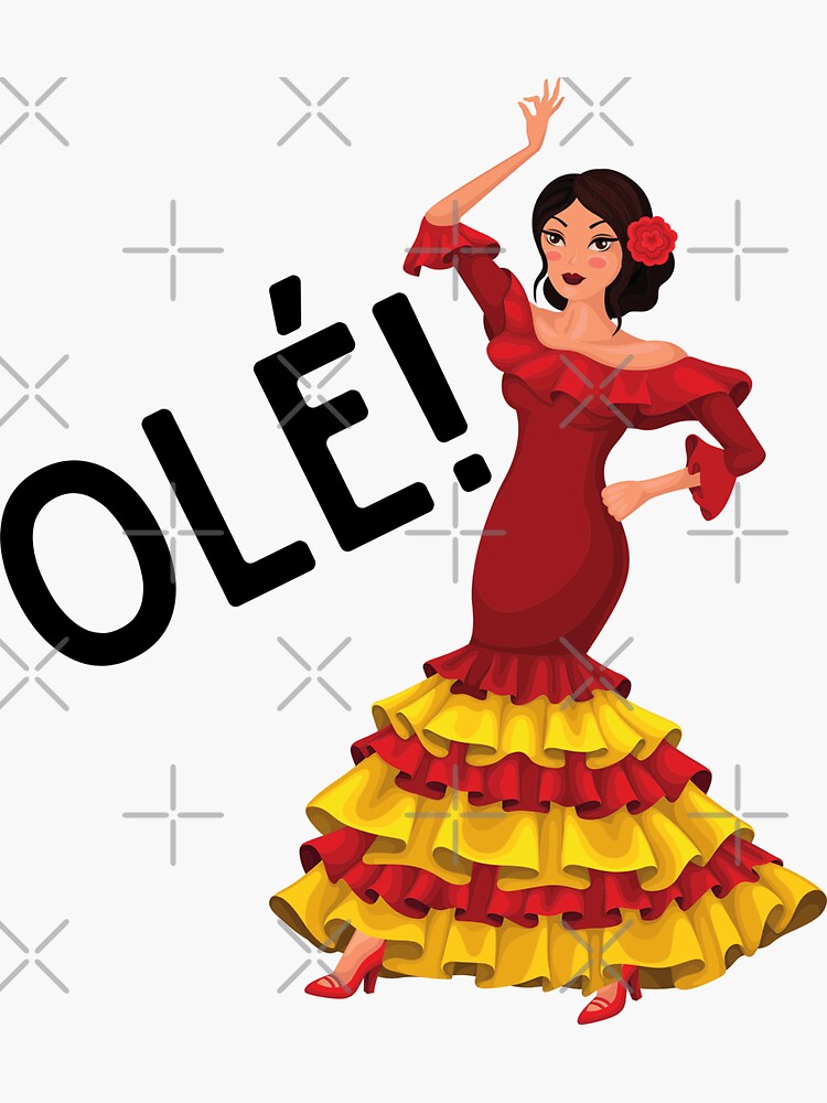 "Cute girl dancing Flamenco Olé Spanish dancer " Sticker for Sale by ...