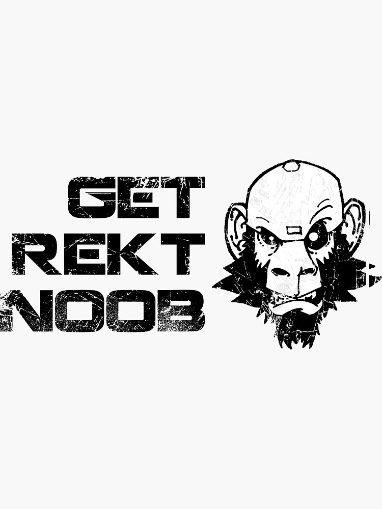 Pegatina «Consigue REKT Noob Savage Monkey Face» de Movie-Takedown ...