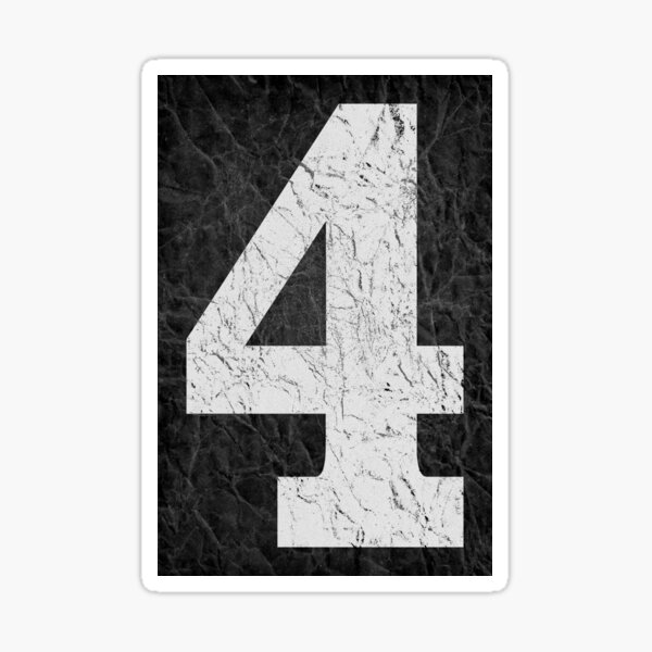 "Illustration - Number 4 in shabby vintage style" Sticker by ...